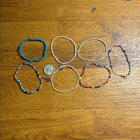 Source Unknown | Jewelry | 7 Colorful Beaded Stackable Thin Bracelets ...